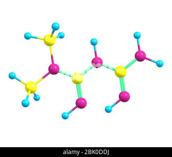 Metformin diabetes drug (biguanide class) molecule. Stylized skeletal ...