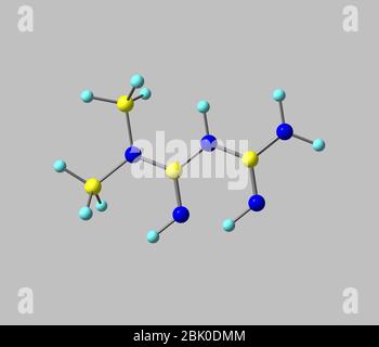 Metformin diabetes drug (biguanide class) molecule. Conventional Stock ...