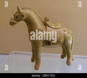 China: A ceramic horse from a tomb in Henan Province, Tang Dynasty (618 ...