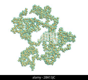 Polypropylene. Molecular model of the thermoplastic polymer ...