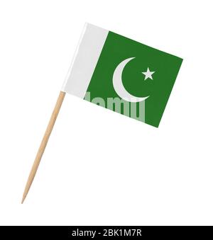 A small flag of Pakistan on the background of a blurred background ...