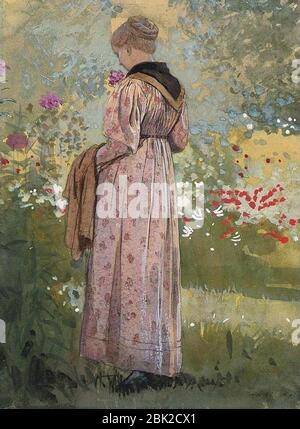 'In the Garden' by Winslow Homer, 1874 Stock Photo - Alamy