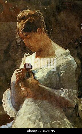 Winslow Homer - Woman with a Rose (1879 Stock Photo - Alamy