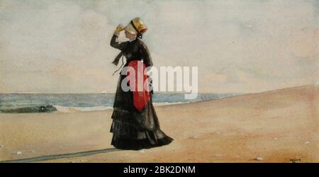 Winslow Homer - On the Beach at Marshfield (c. 1872 Stock Photo - Alamy
