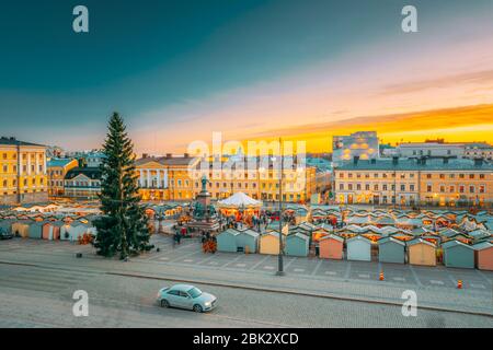blue hour at sunset on the Christmas Nativity scene of port channel of ...