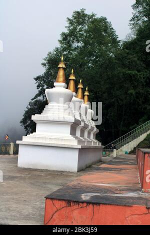 Different statues, stupa, architecture of Sikkim on Samdruptse Hill ...