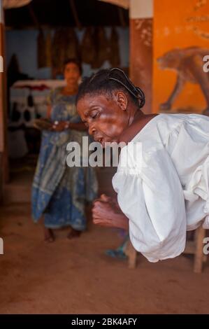 A woman dancing at a Voodoo trance ceremony, Lome, Togo Stock Photo - Alamy