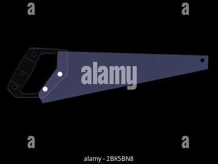 Black Saw in the hand. Close-up. Selective focus Stock Photo - Alamy