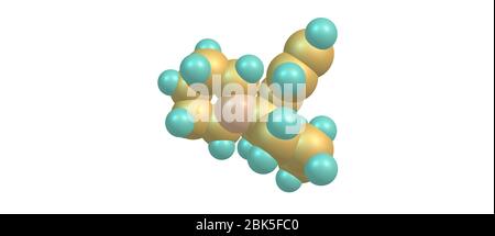 Phencyclidine (PCP, angel dust) hallucinogenic drug molecule. Skeletal ...