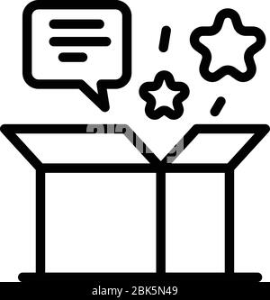 Gift manager box icon. Outline gift manager box vector icon color flat ...