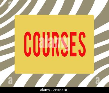 Writing note showing Courses. Business concept for Route Direction ...