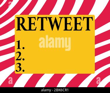 Conceptual hand writing showing Retweet. Concept meaning in twitter ...