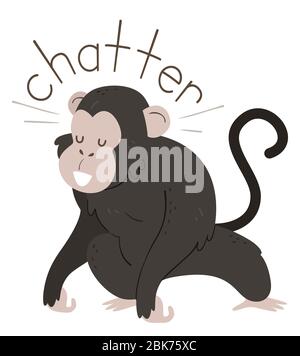 Cute monkey cartoon. Monkey clipart illustration Stock Photo - Alamy