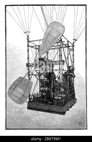 The first electric-powered flight of Gaston Tissandier French aeronaut ...