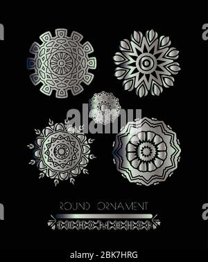Black flower ornament, abstract floral pattern background Stock Vector ...