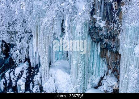 Frozen Shirogane Falls, Hokkaido, Japan Stock Photo - Alamy