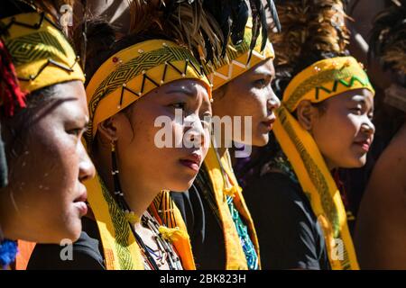 Woman of the Lotha tribe with traditional headdress at the annual ...