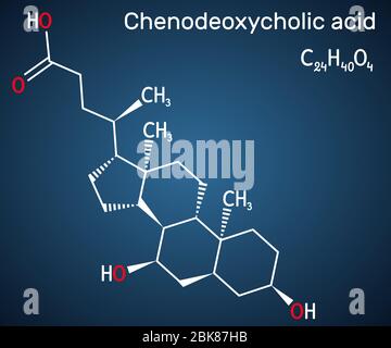 Chenodeoxycholic acid. Bile acid. Chemical molecular formula ...