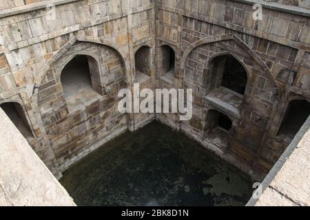 Step well of the red fort in Delhi Stock Photo - Alamy