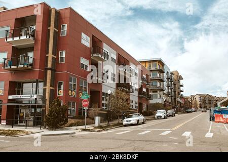 Denver, Colorado - May 1st, 2020: Commercial businesses and modern ...