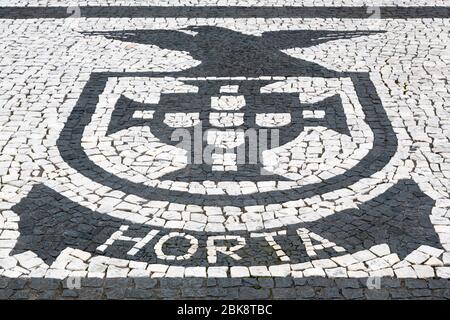 Horta Coat of Arms, Faial Island, Azores, Portugal, Europe Stock Photo ...