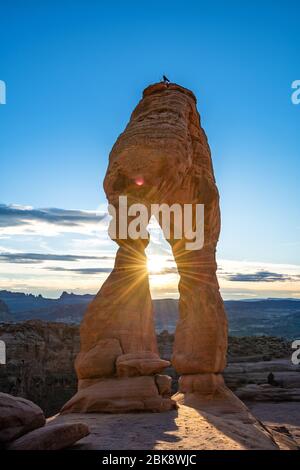 Delicate Arch with star trail Stock Photo - Alamy