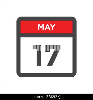Calendar icon with seventeenth may, vector illustration Stock Vector ...