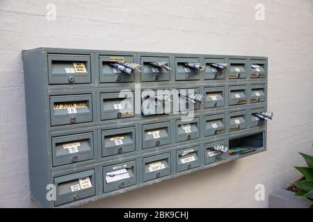 mail post boxes in apartment building Stock Photo - Alamy