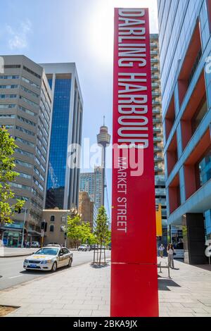 View of Darling Harbour in daylight, Sydney, New South Wales, Australia ...