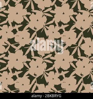 Brown Taupe Floral botanical seamless pattern background suitable for ...