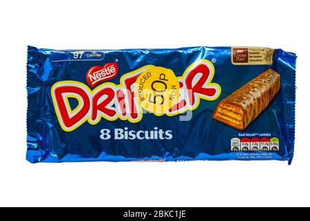 Packet of eight Nestle Drifter chocolate covered biscuit bars Stock ...