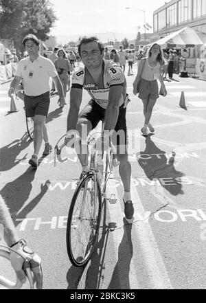 French cyclist Bernard Hinault before his race at the Coors ...
