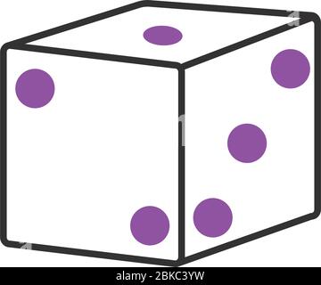 Dice flat color line icon. Isolated on white background Stock Vector ...