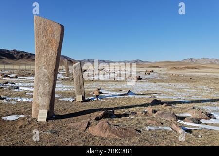 Deer stones are ancient megaliths found in Siberia and Mongolia. The ...