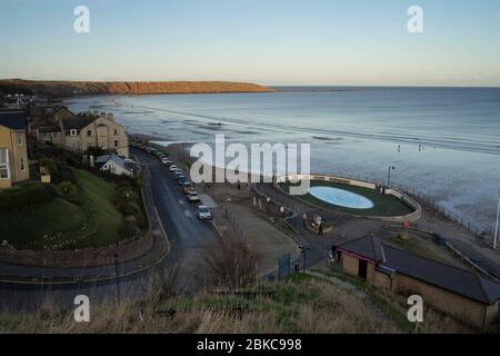 Winter Afternoon Filey Bay - Yorkshire Coast, England, UK Stock Photo ...