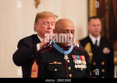 President Donald Trump awards Major Nicholas Dockery the Medal of Honor ...