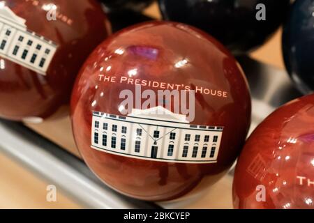 On April 29, 2019, the newly renovated bowling alley in the White House ...