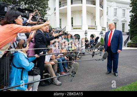 President Donald J. Trump departs the White House for Florida, captured ...