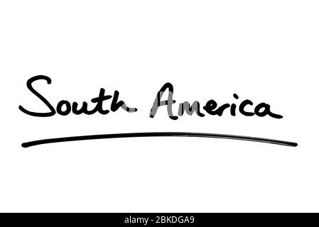 Latin America handwritten on a white background Stock Photo - Alamy