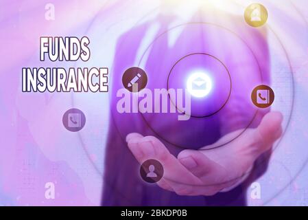 Text sign showing Funds Insurance, Business idea Form of collective ...