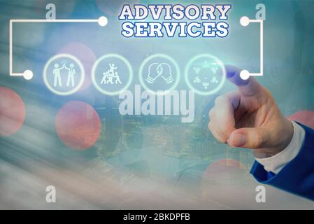 Handwriting text writing Advisory Services. Concept meaning Support ...