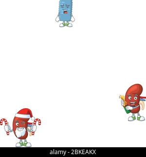 Cartoon design of kidney Santa having Christmas gift Stock Vector Image ...