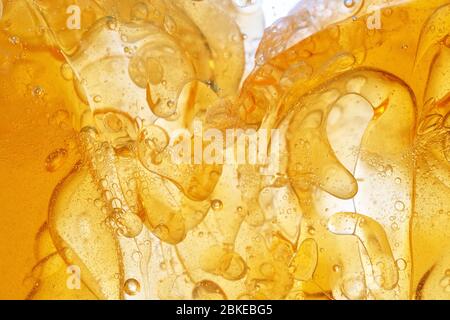 Yellow fat, like obesity cells, under the microscope, is a chemical ...