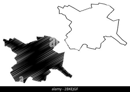 Taraz City (Republic of Kazakhstan, Jambyl Region) map vector ...