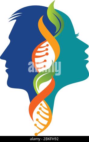 abstract dna woman logo design vector graphic symbol icon illustration ...