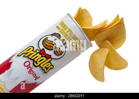tub of Pringles Original set on white background Stock Photo - Alamy