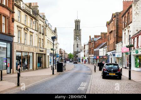 High Street, viewed to the Wallace Tower, Ayr, Ayrshire, Tower is also ...