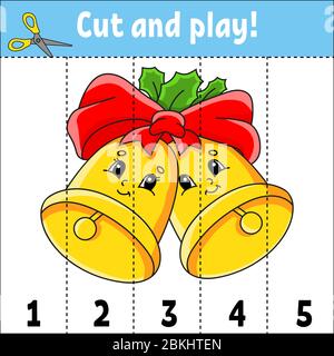 Learning numbers 1-5. Cut and play. Christmas wreath. Education ...