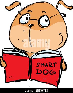 Dog Reading vector illustration Stock Vector Image & Art - Alamy