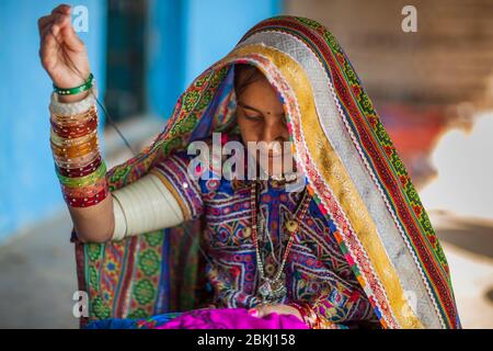 Traditional embroidery of Gujarat India Stock Photo - Alamy